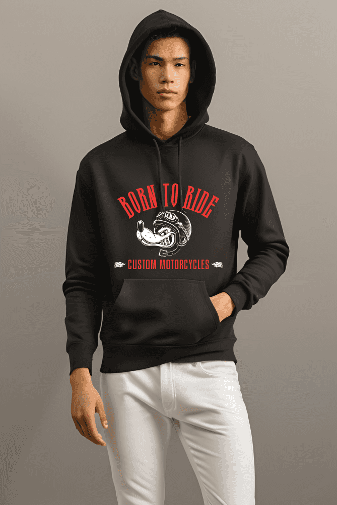 Men's Bike Ride Black Hooded Sweatshirt – Drapelet